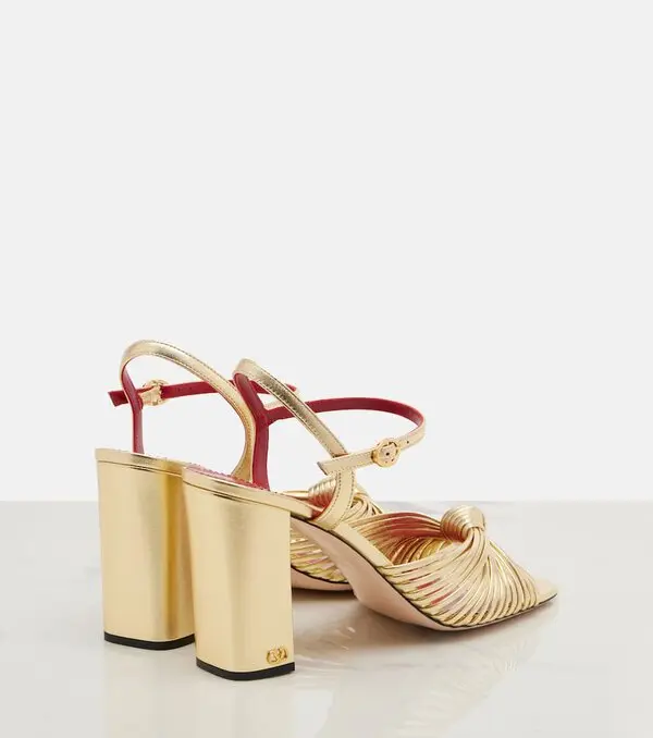 Valentino Garavani Metallic Leather Sandals - Gold