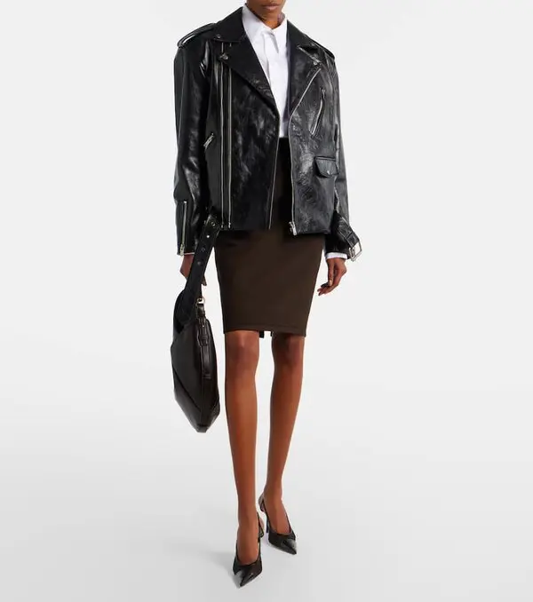 Saint Laurent Renee Mesh And Leather Slingback Pumps