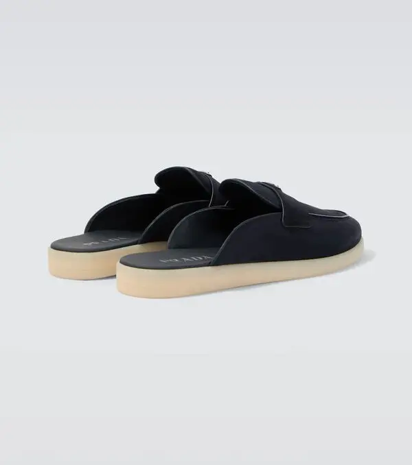 Prada Suede Mules - Blue