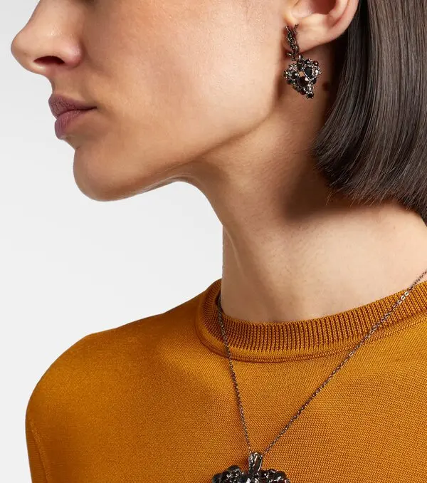 Saint Laurent Cassandre Embellished Drop Earrings