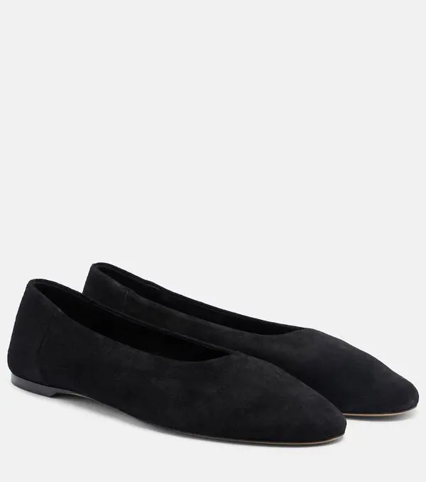 TOTEME Suede Ballet Flats - Black