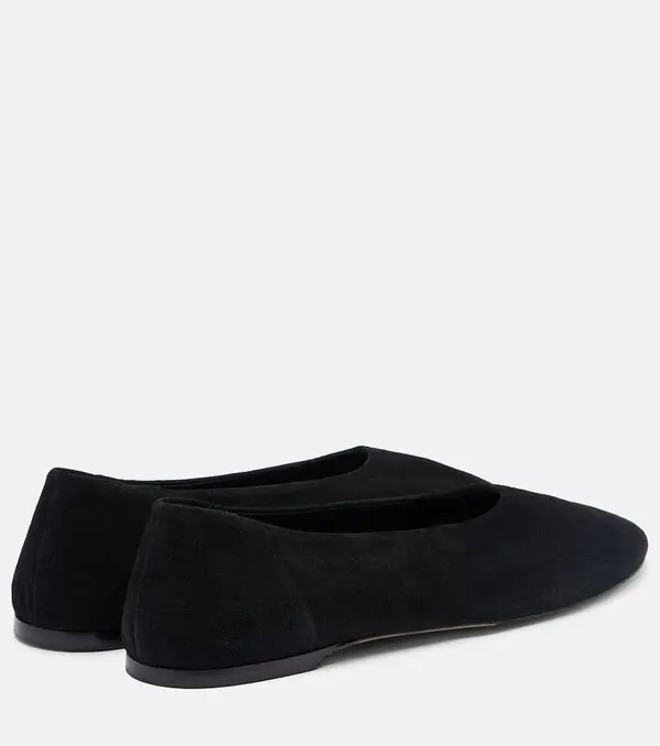 TOTEME Suede Ballet Flats - Black