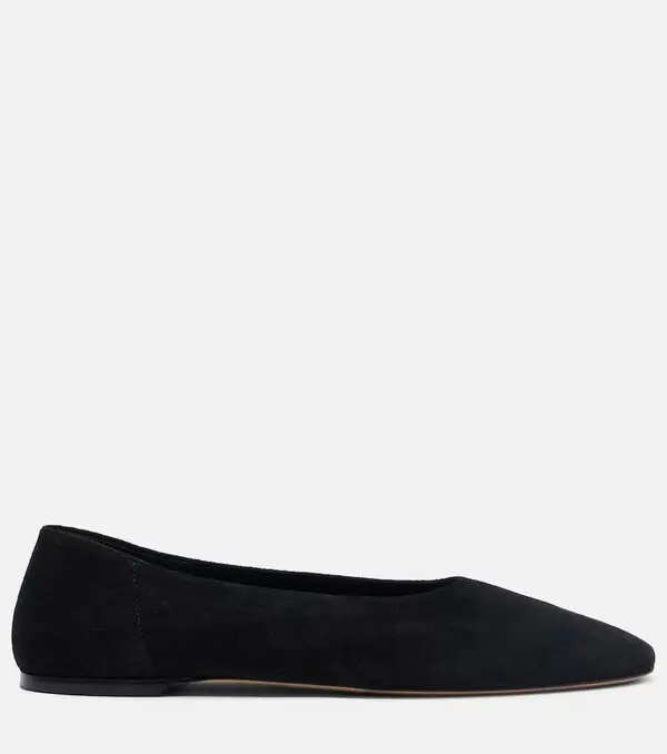 TOTEME Suede Ballet Flats - Black