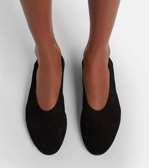 TOTEME Suede Ballet Flats - Black