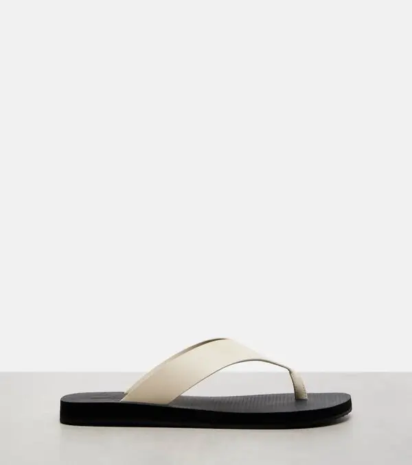 THE ROW Classic Leather Thong Sandals - White