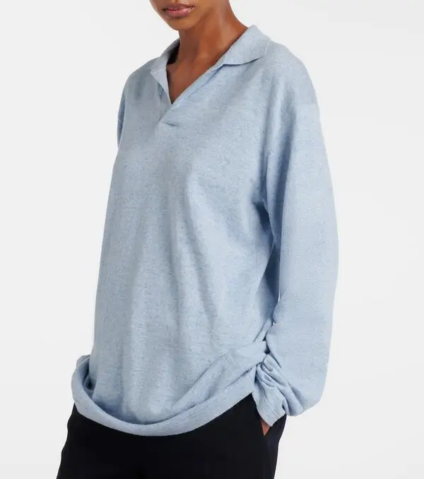 THE ROW Niosa Cotton And Linen Polo Sweater