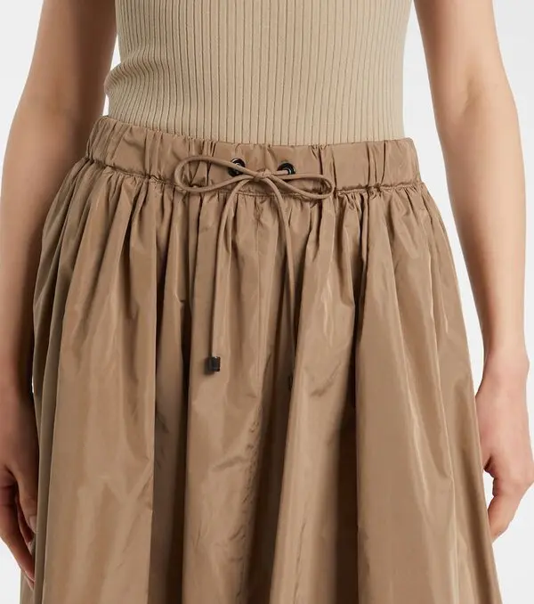 Max Mara Lonza Taffeta Midi Skirt - Brown