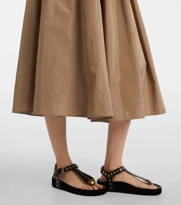 Max Mara Lonza Taffeta Midi Skirt - Brown