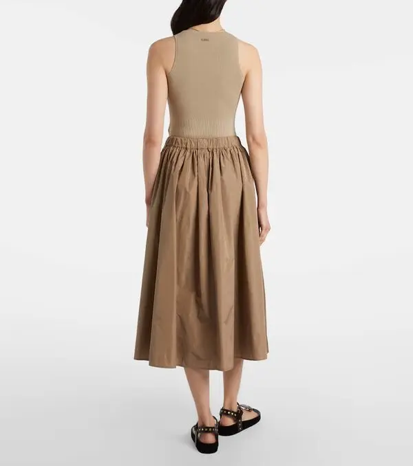 Max Mara Lonza Taffeta Midi Skirt - Brown