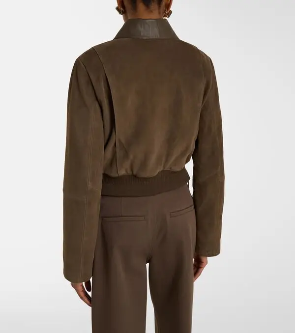 Vince Suede Blouson Jacket - Brown