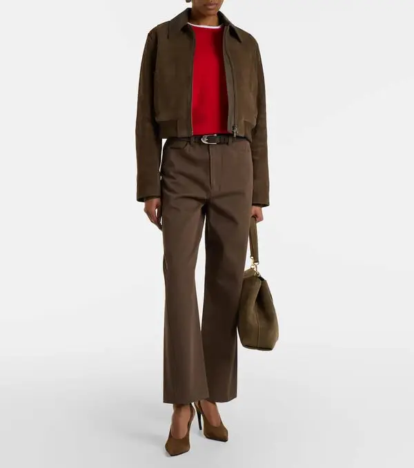 Vince Suede Blouson Jacket - Brown