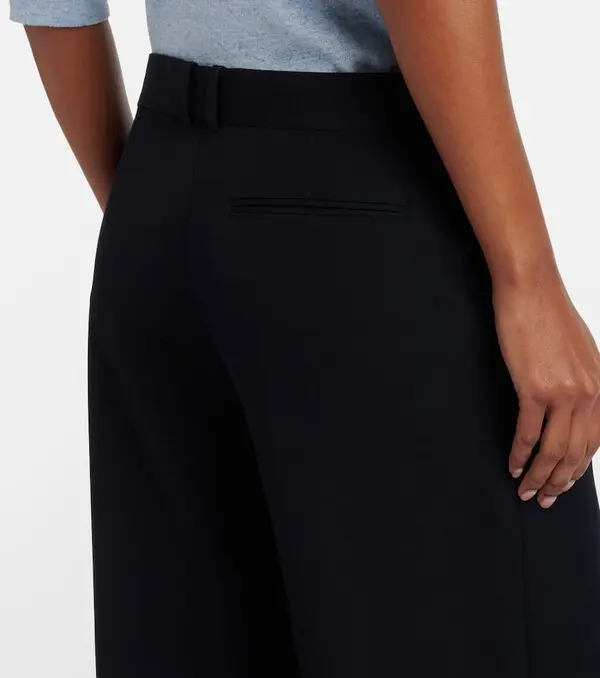 THE ROW Dender Wool Gabardine Wide-leg Pants