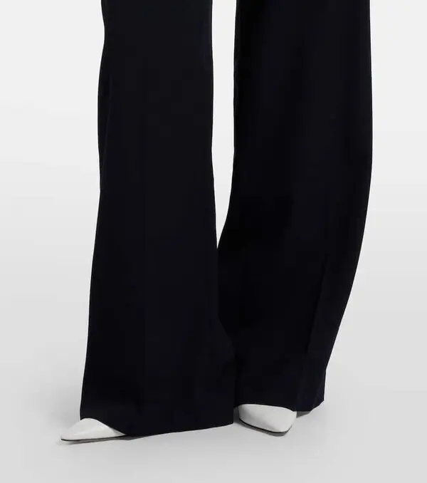THE ROW Dender Wool Gabardine Wide-leg Pants