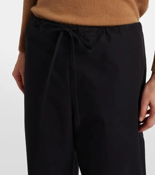 THE ROW Delano Wool Straight Pants - Black