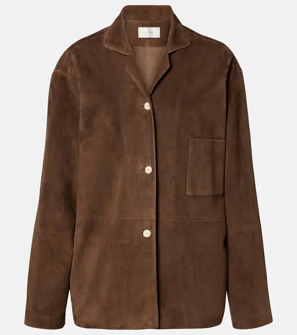 THE ROW Janine Suede Shirt - Brown