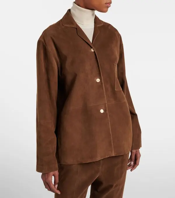 THE ROW Janine Suede Shirt - Brown