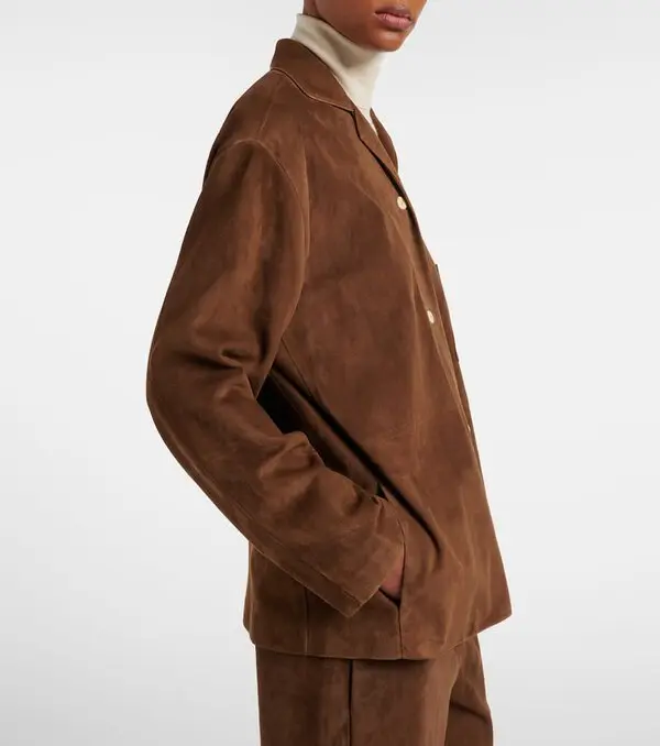 THE ROW Janine Suede Shirt - Brown