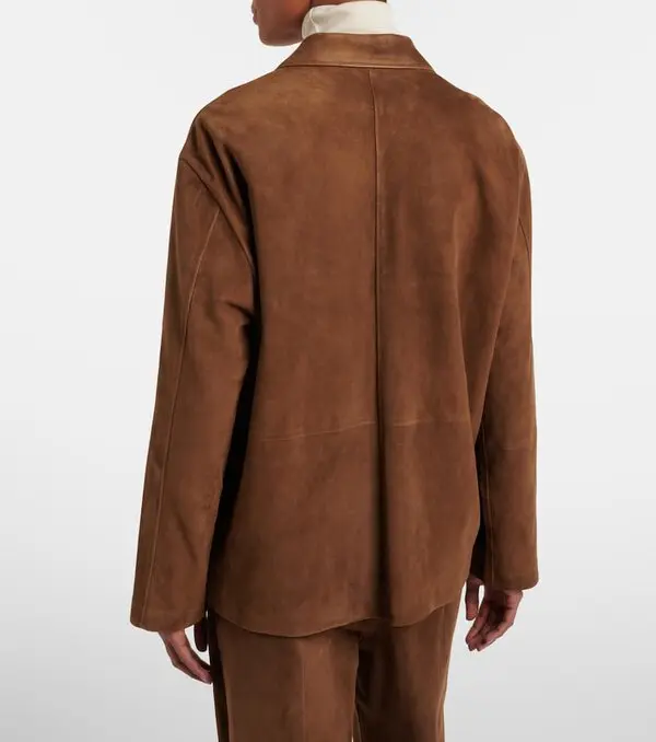 THE ROW Janine Suede Shirt - Brown