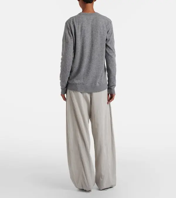 THE ROW Pleated Silk-blend Wide-leg Trousers