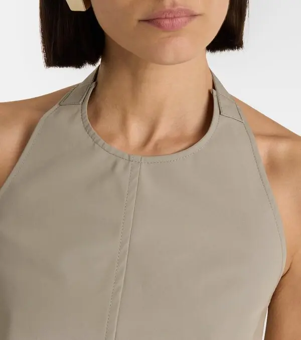 Wardrobe.NYC Halterneck Cotton-blend Top - Grey