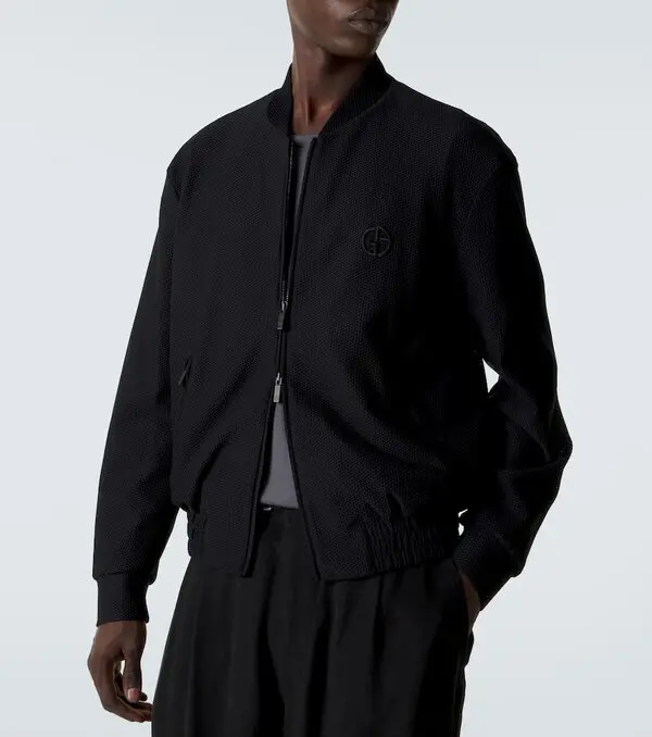Giorgio Armani Logo Blouson Jacket - Black
