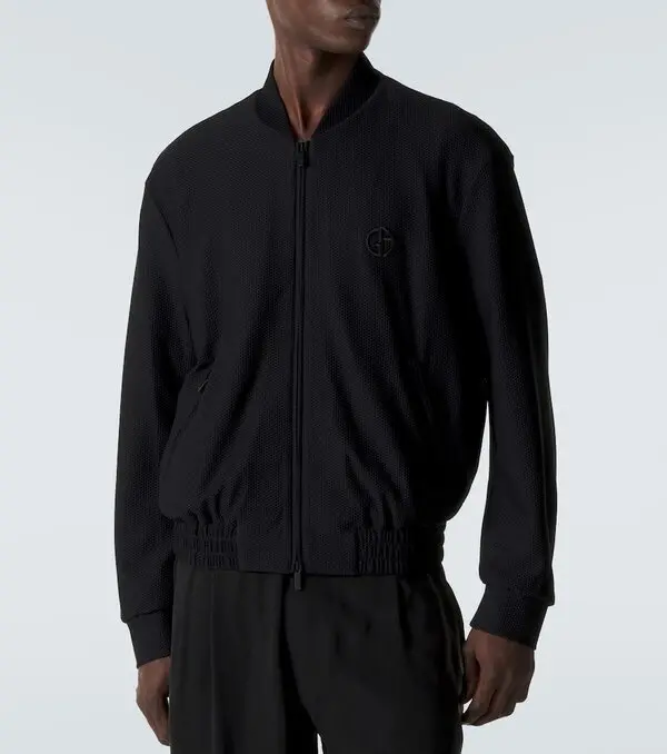 Giorgio Armani Logo Blouson Jacket - Black