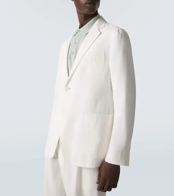 Giorgio Armani Upton Linen Canvas Blazer - White