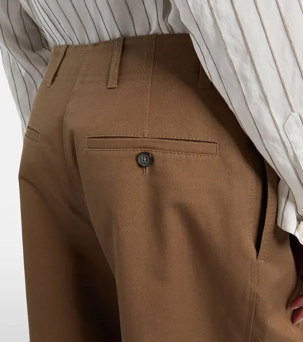TOTEME Pleated Cotton Wide-leg Trousers