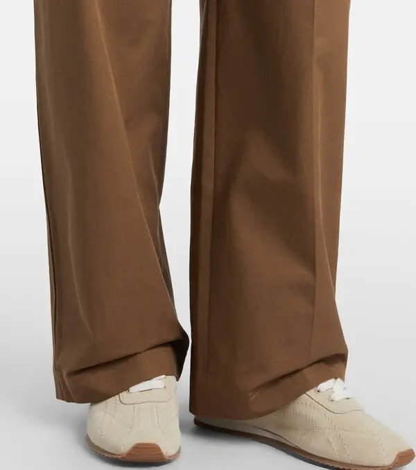 TOTEME Pleated Cotton Wide-leg Trousers