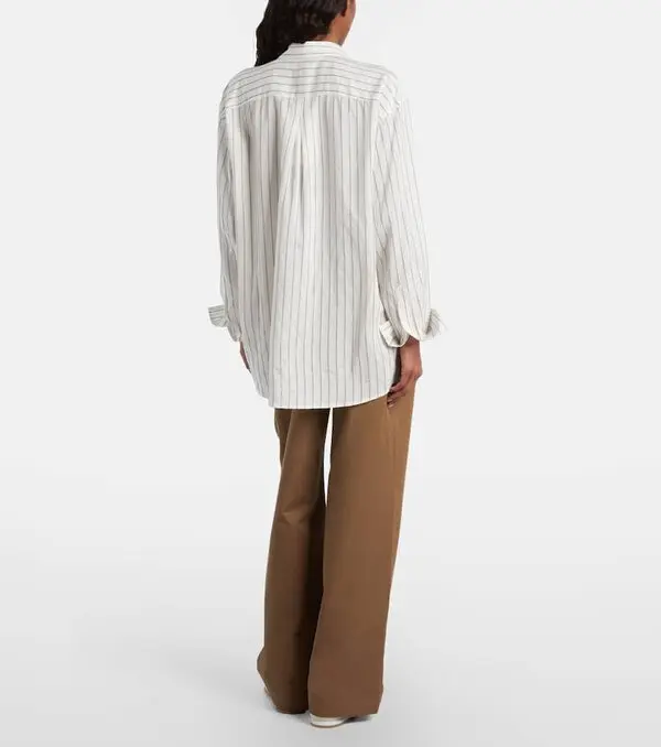 TOTEME Pleated Cotton Wide-leg Trousers