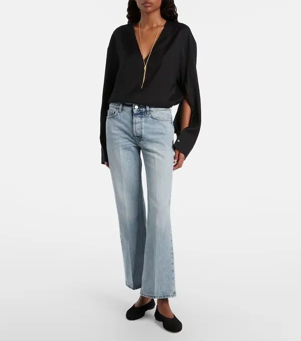 TOTEME Kick Cropped Flared Jeans
