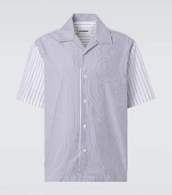 JIL SANDER Striped Cotton Bowling Shirt