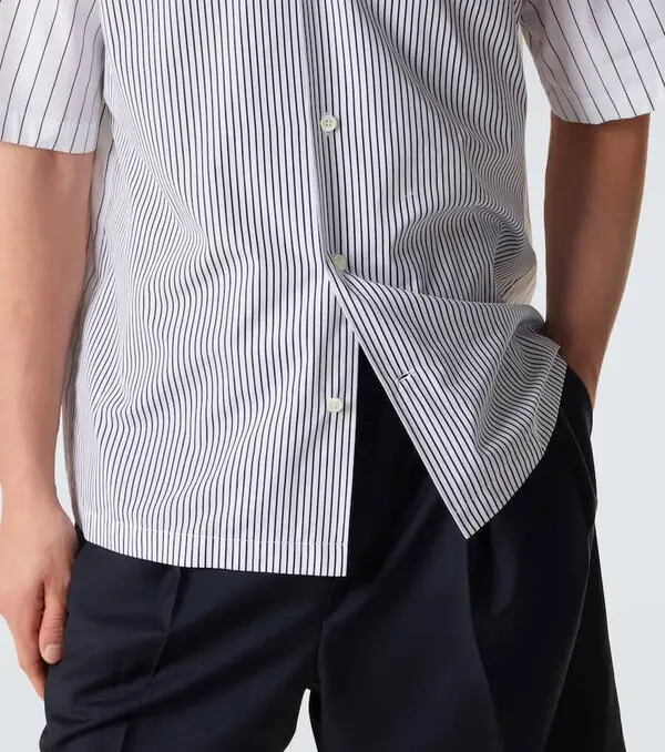 JIL SANDER Striped Cotton Bowling Shirt