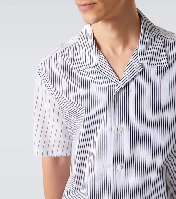 JIL SANDER Striped Cotton Bowling Shirt