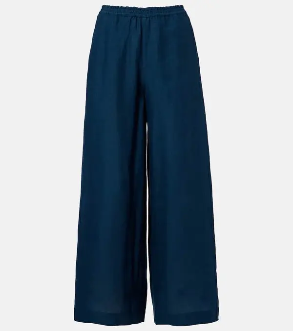 ERES Linen Wide-leg Pants - Blue