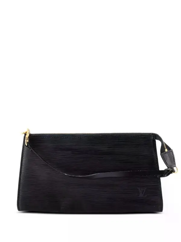 LOUIS VUITTON Pochette Accessoires Epi Leather Clutch Bag - Black