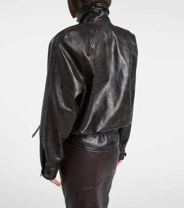 Magda Butrym Belted Leather Jacket - Black