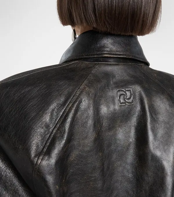 Magda Butrym Belted Leather Jacket - Black