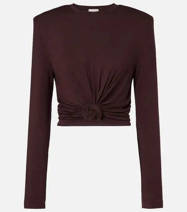 Magda Butrym Cotton-blend Knit Top - Brown