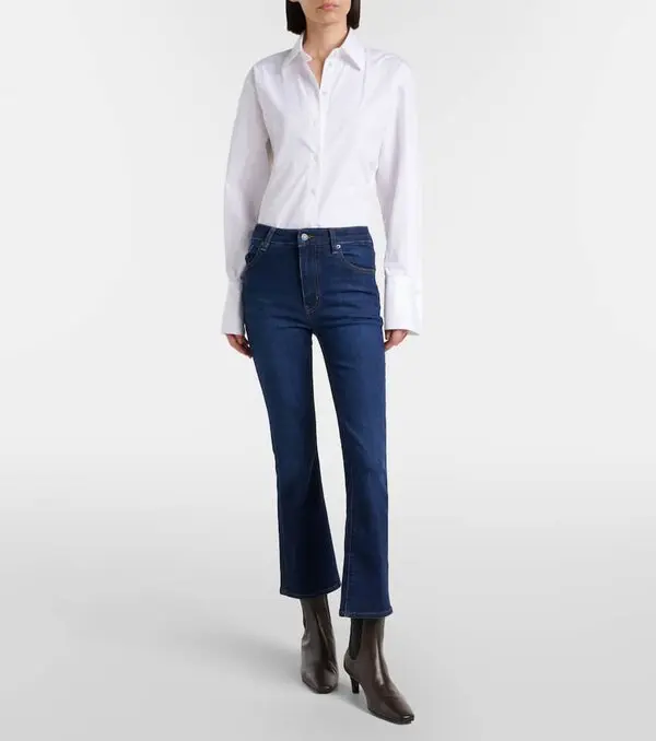 FRAME Reboot Cropped Bootcut Jeans - Blue