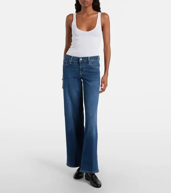 FRAME Low Rise Le Slim Palazzo Wide-leg Jeans - Blue