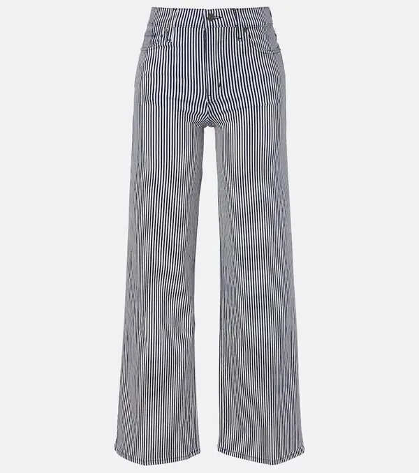 FRAME Le Slim Palazzo Striped Wide-leg Pants