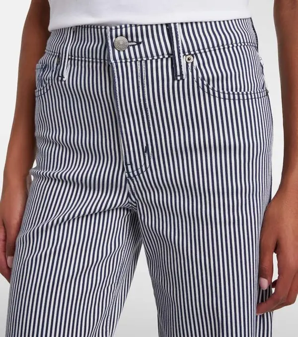 FRAME Le Slim Palazzo Striped Wide-leg Pants