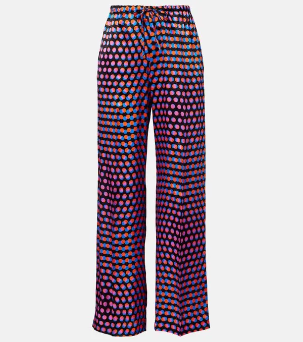 Dries Van Noten Polka-dot Silk Wide-leg Pants