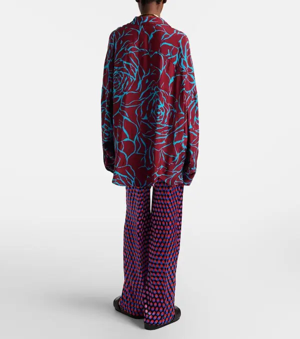 Dries Van Noten Polka-dot Silk Wide-leg Pants