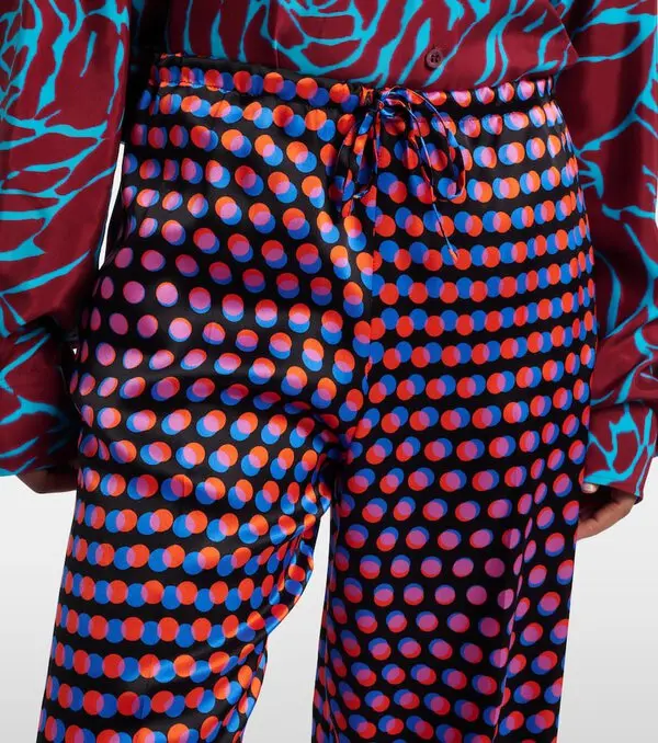 Dries Van Noten Polka-dot Silk Wide-leg Pants