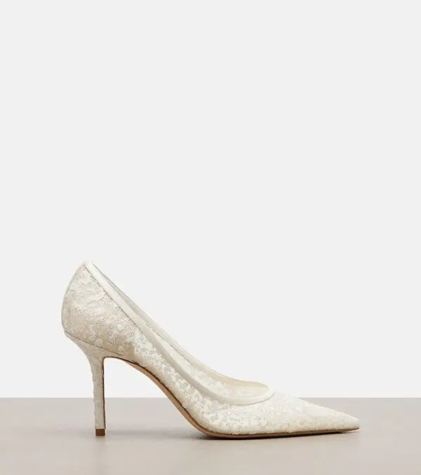 JIMMY CHOO Love Embroidered Tulle Pumps