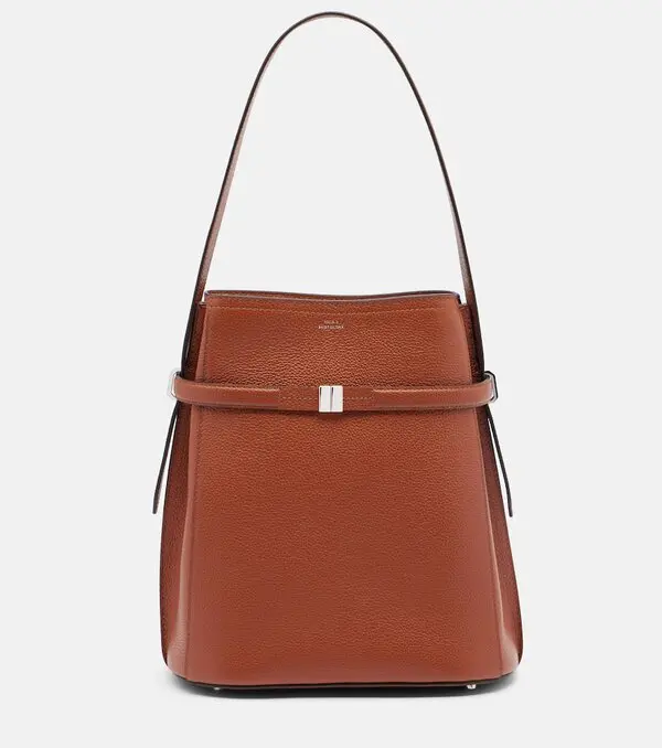 TOTEME Belted Leather Tote - Brown
