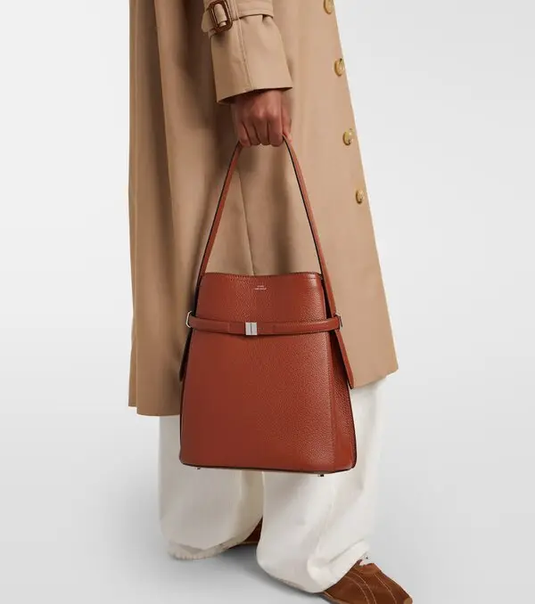 TOTEME Belted Leather Tote - Brown