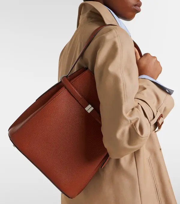 TOTEME Belted Leather Tote - Brown